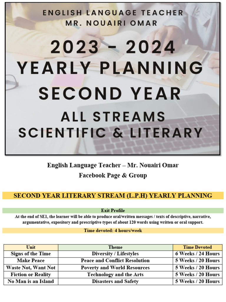 Second Year - All Streams - Yearly Planning 2023 - 2024 | PDF