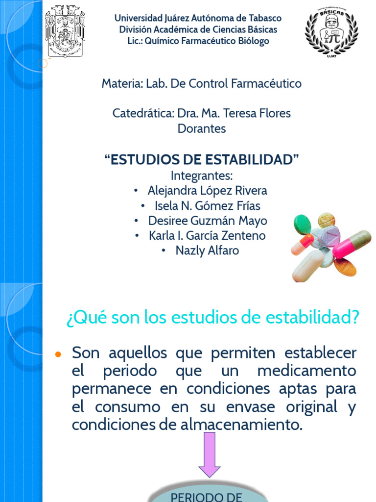 Estudios de Estabilidad | Descargar gratis PDF | Medicamentos con receta | Farmacología