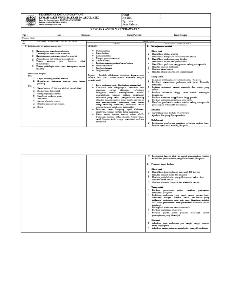 15. askep defisit nutrisi (0019) (1) | PDF