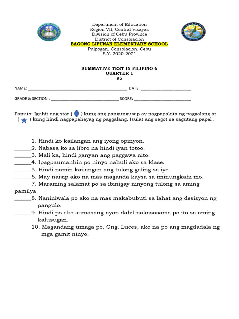 Phase 3 Summative in Filipino | PDF