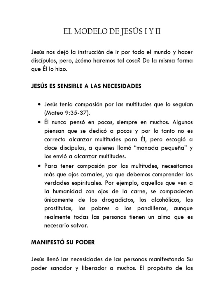 El Modelo de Jesús I y Ii | PDF