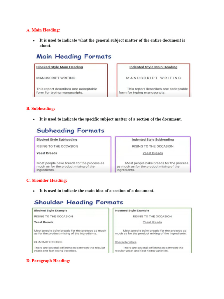 Headings Notes | PDF