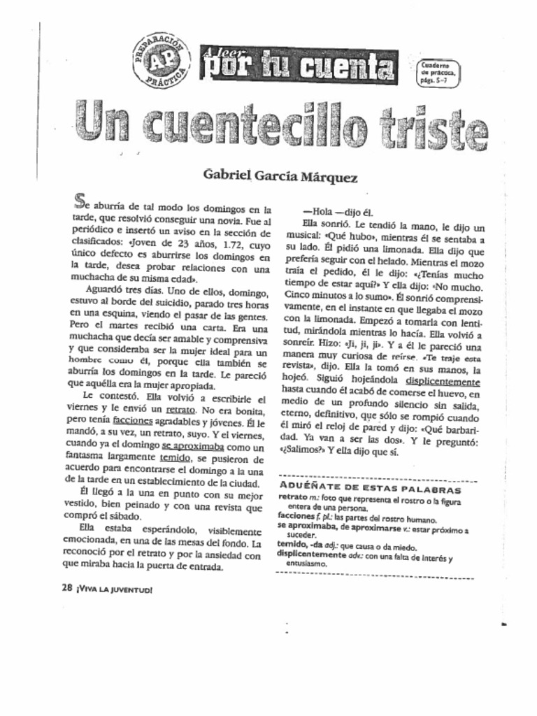 Un Cuentecillo Triste | PDF