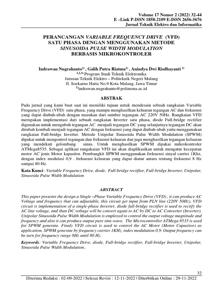 Perancangan Variable Frequency Drive VFD Satu Phas | PDF | Sains & Matematika