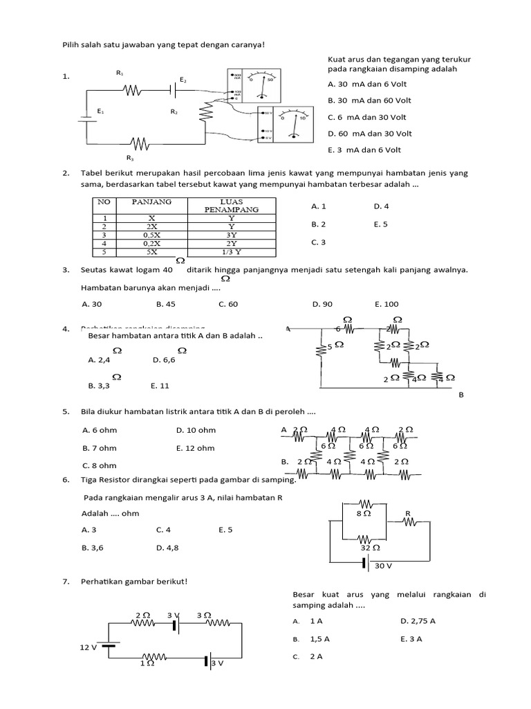 Soal Uh Arus Searah | PDF