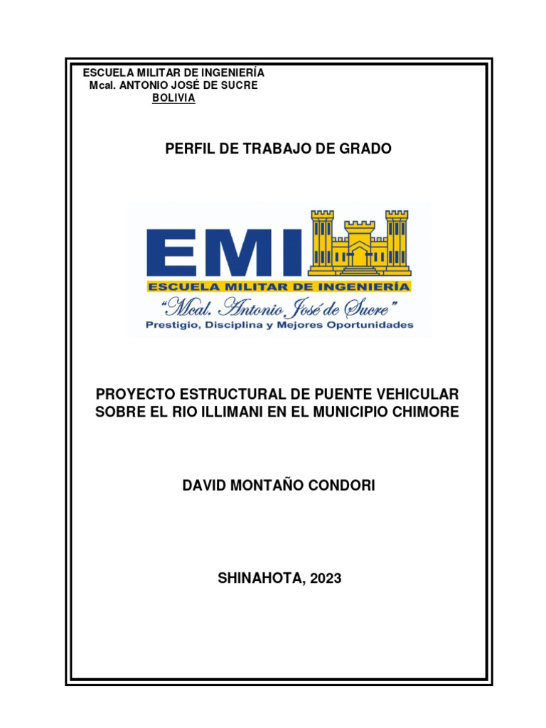 Perfil de Proyecto | PDF | Puente | Diseño
