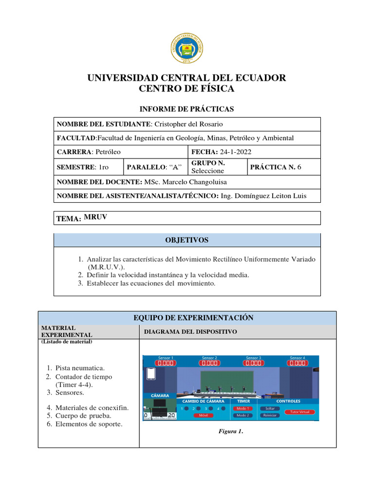 P6_INFORME FINAL MRUV | PDF