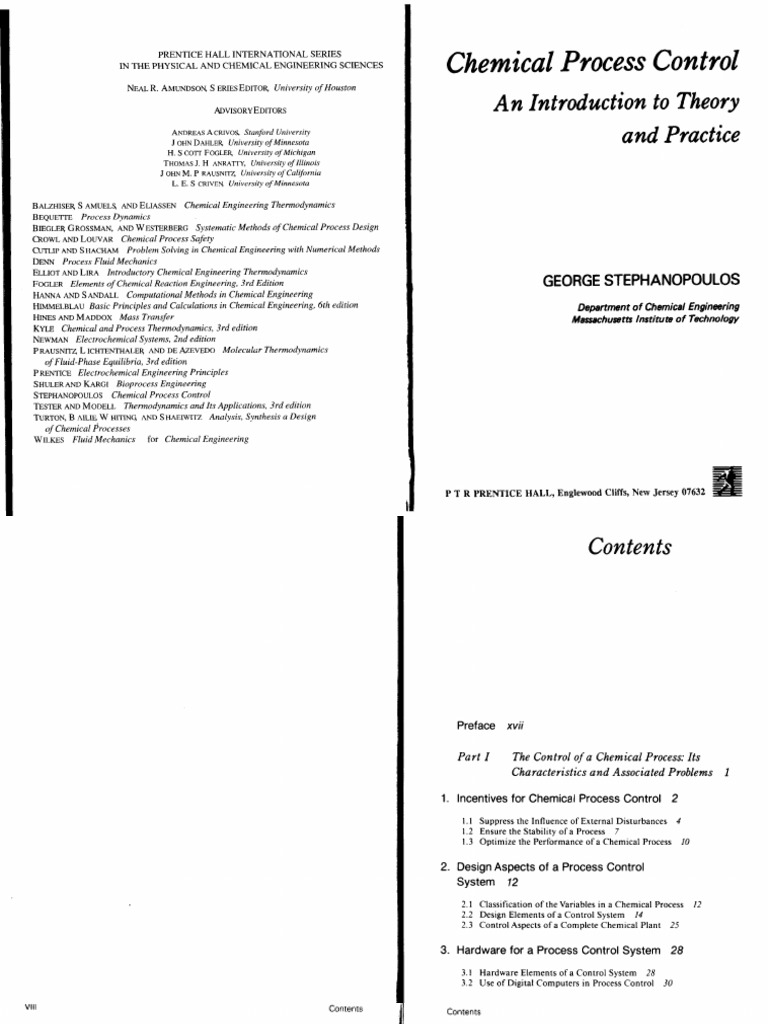 Chemical Process Control an Introduction to Theory and Practice (George ...
