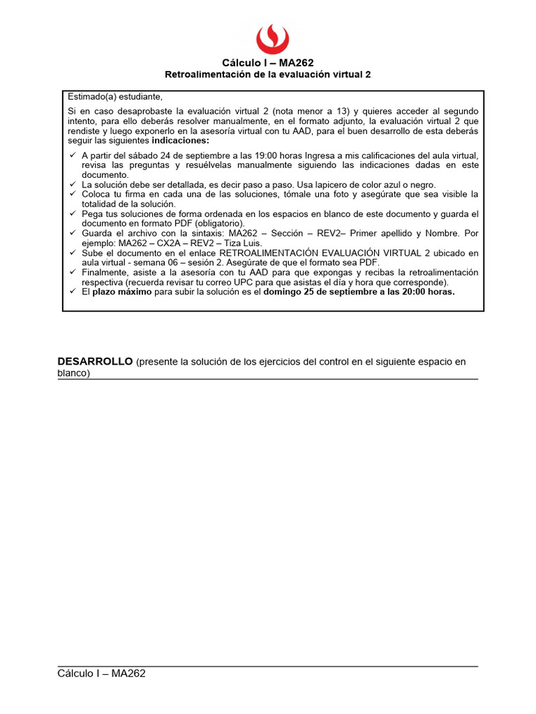 Control Virtual 1 Calculo 1 | PDF