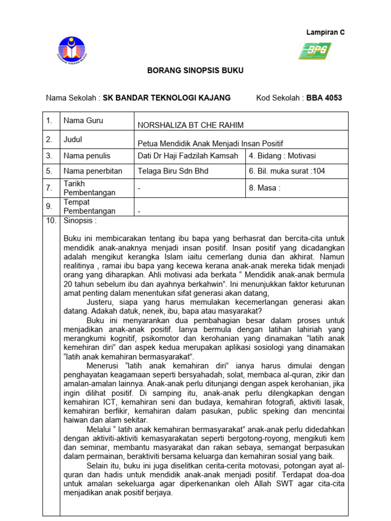 Borang Ulasan Buku | PDF