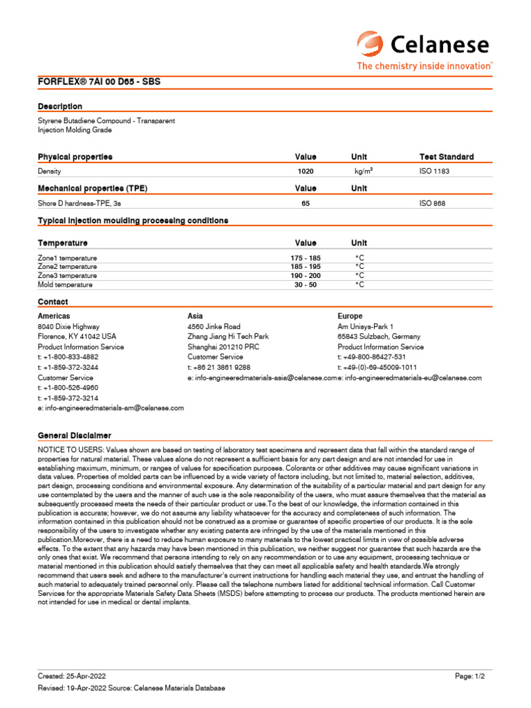 FORFLEX® 7AI 00 D65-En | PDF | Technology & Engineering