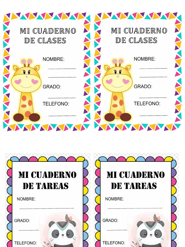 Caratulas Cuadernos | PDF