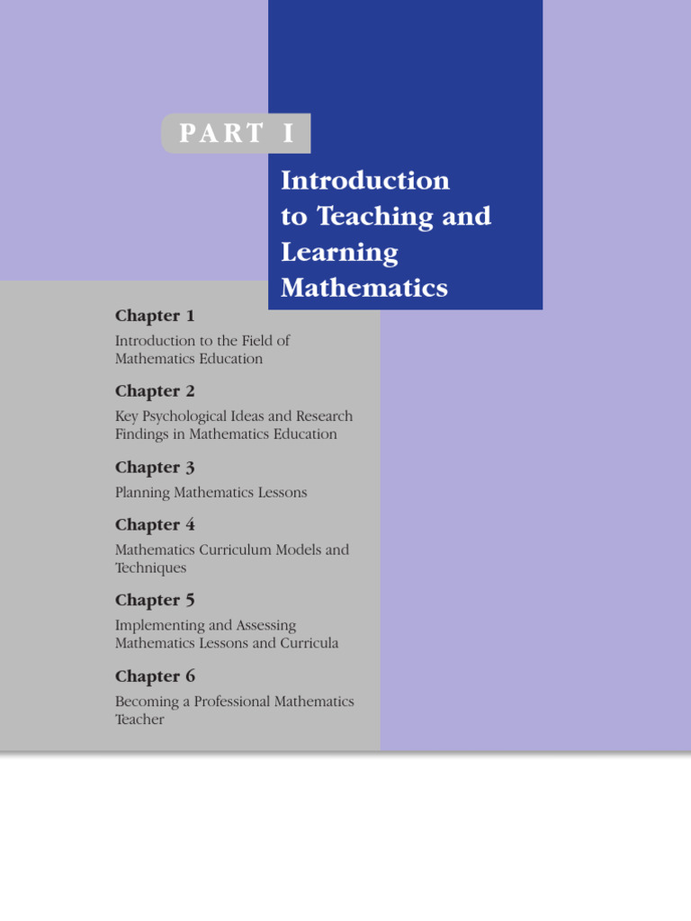 inTRODUCTION TO tEACHING AND lEARNING mATHEMATICS | PDF