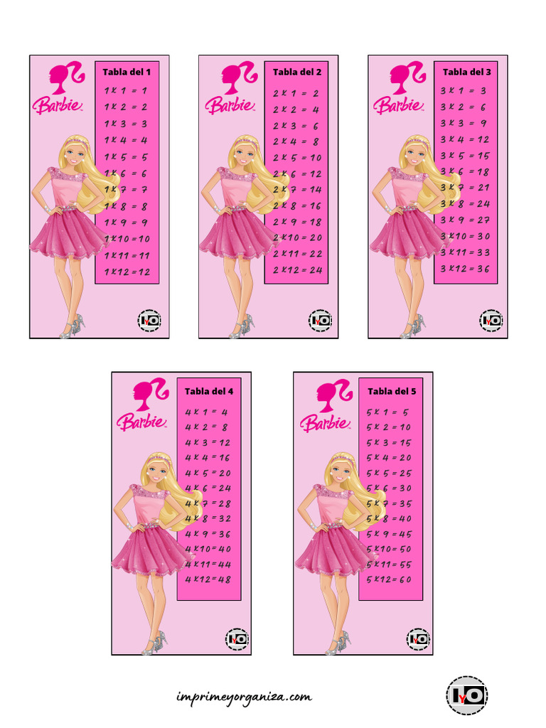 Tablas LLavero Barbie | PDF