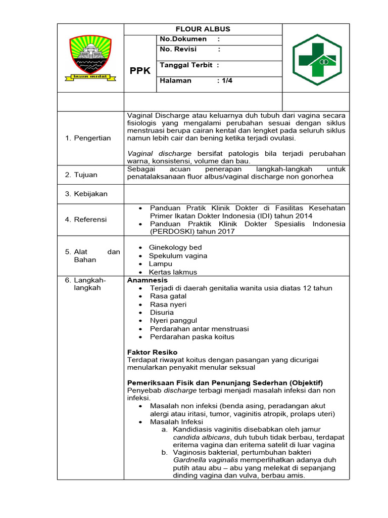 Panduan Penatalaksanaan Fluor Albus | PDF