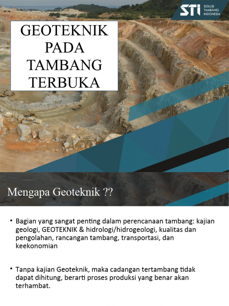 Geoteknik Tambang Terbuka | PDF