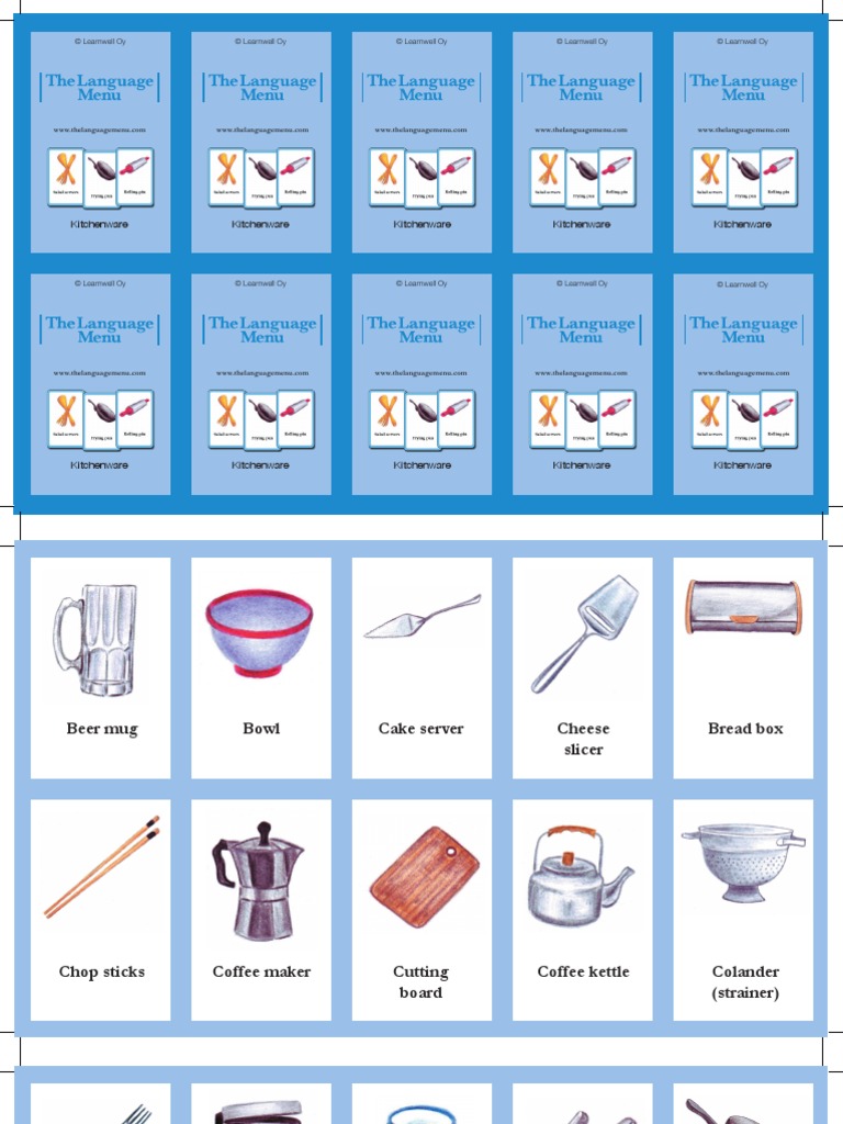 Flash Cards Kitchenware | PDF