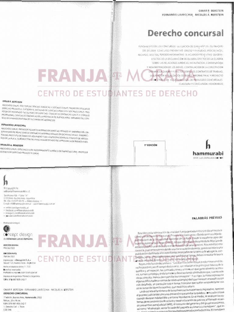 Berstein. D. Concursal | PDF