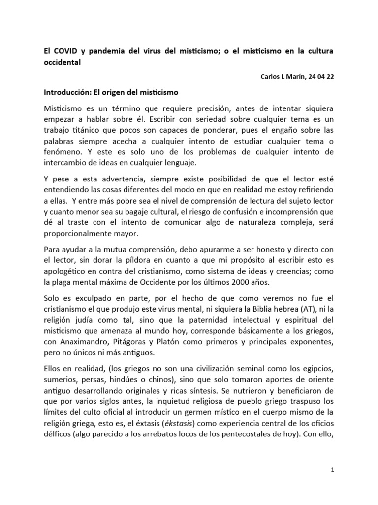 Misticismo y su impacto en Occidente | PDF | Misticismo | Divinidad
