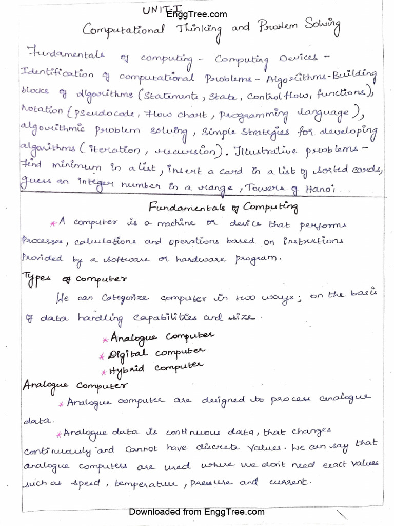 Ge3151 Problem Solving And Python Programming Lecture Notes 1 Pdf Software Engineering