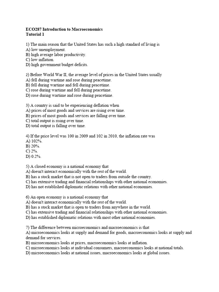 1 Introduction To Macroeconomics Question | PDF