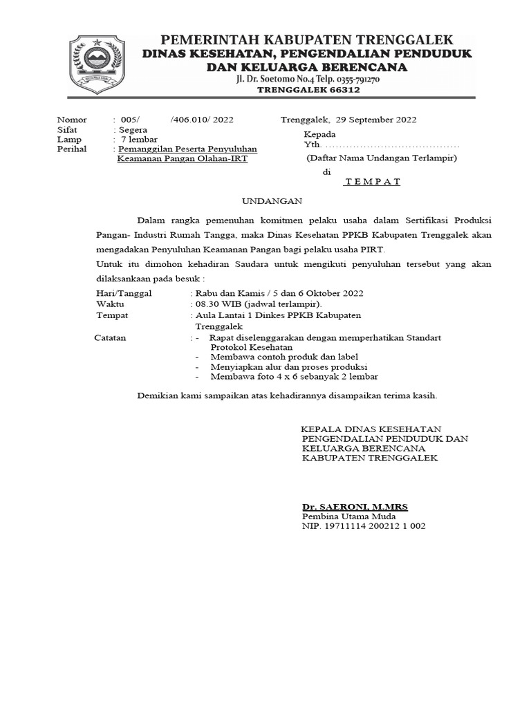Penyuluhan Keamanan Pangan PIRT | PDF