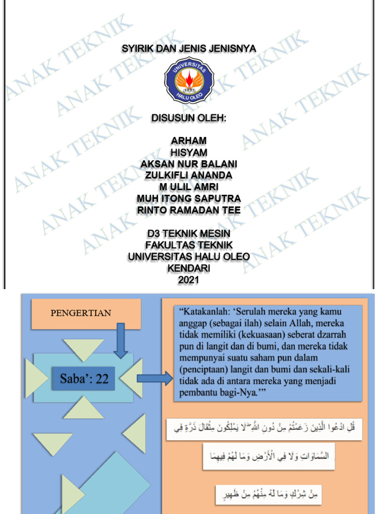 Tugas Agama Jenis Jenis Syirik Ppt | PDF