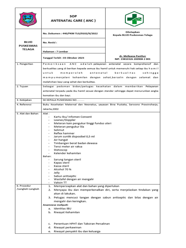 Sop Anc, Bagan Alur Dan Daftar Tilik Anc | PDF
