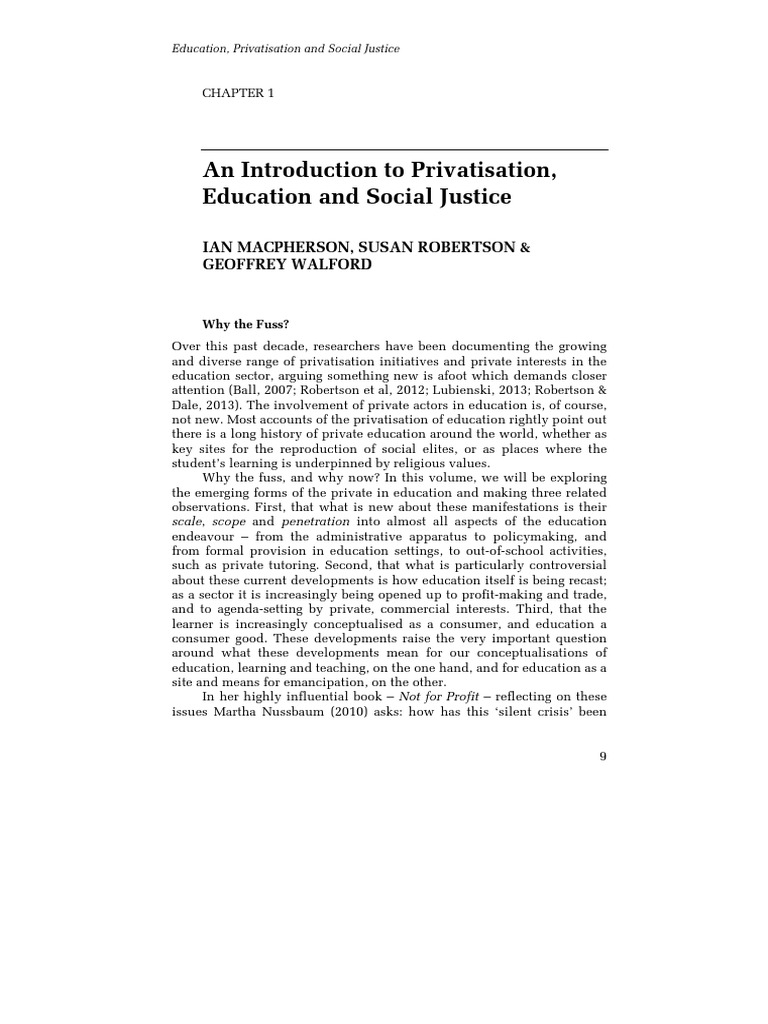 MACPHERSON, ROBERTSON, WALFORD, Introduction To Privitsation, Edu and ...