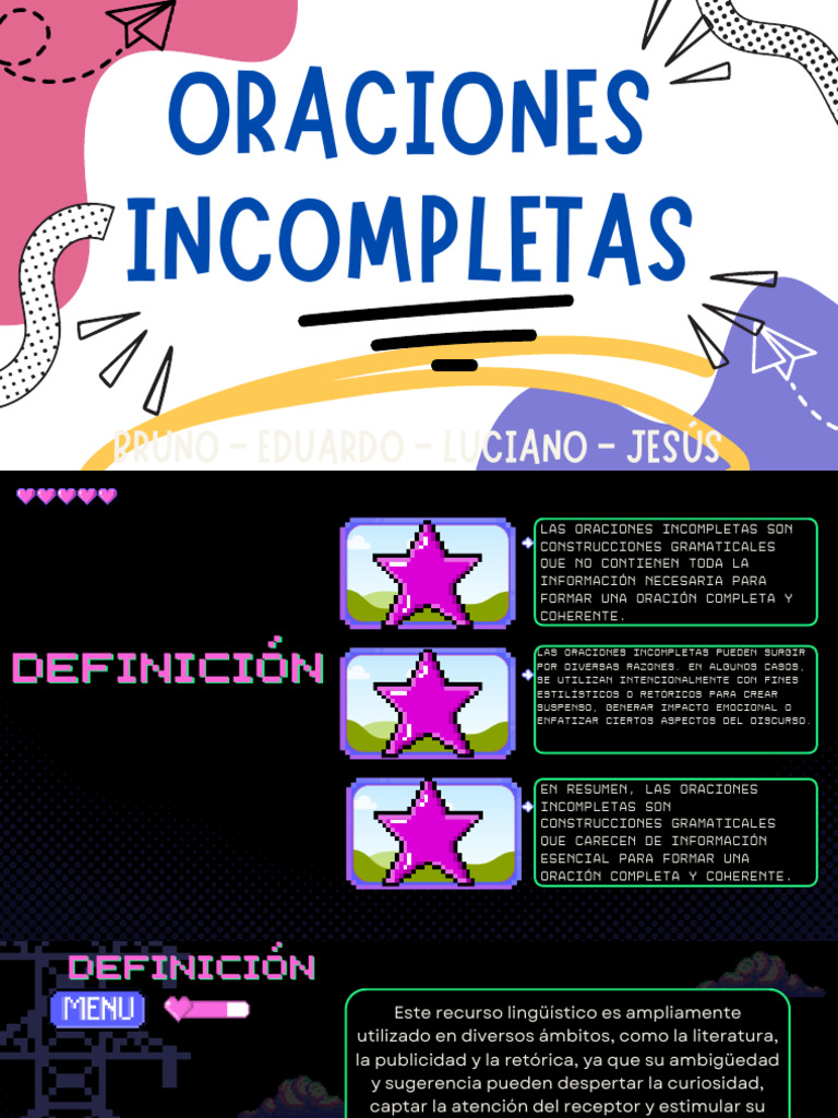 Oraciones Incompletas | PDF