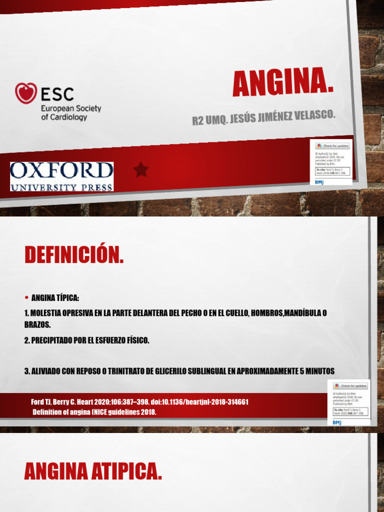 Angina | PDF | Angiología | Enfermedades y trastornos humanos