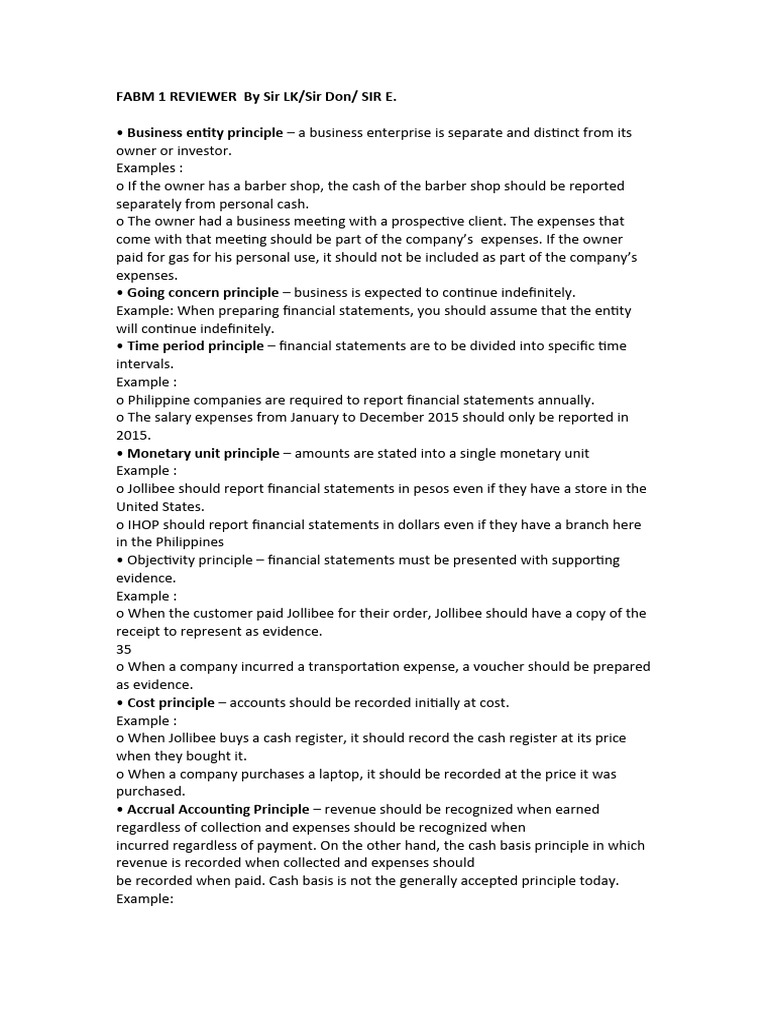 Fabm 1 Reviewer | PDF