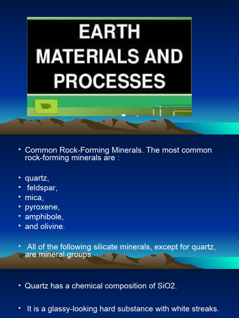 Earth Material Process | PDF | Social Science | Home & Garden