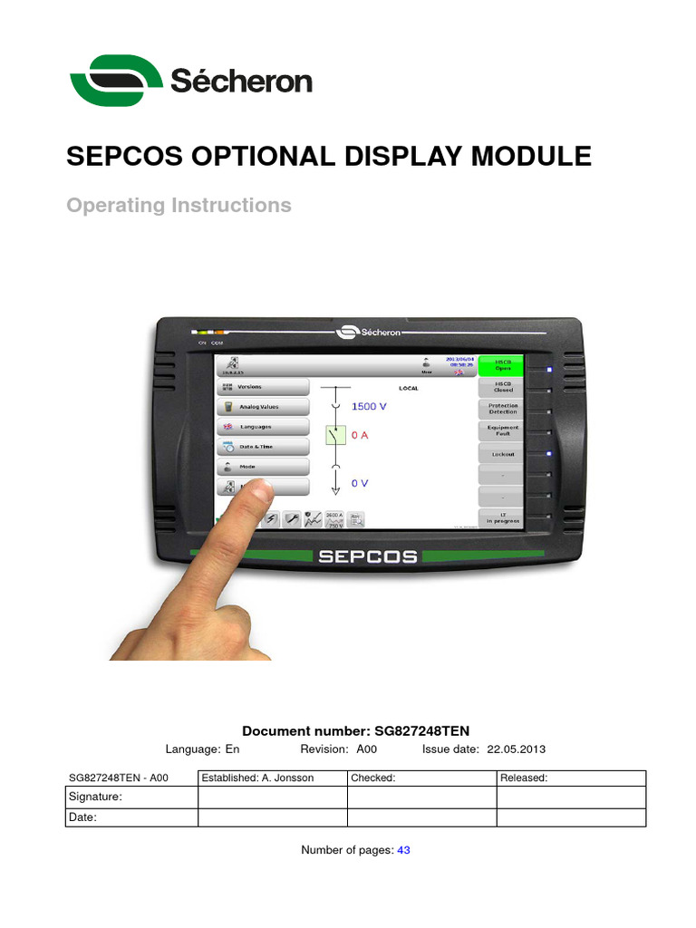 SEPCOS Display Va | PDF | Liquid Crystal Display | Menu (Computing)