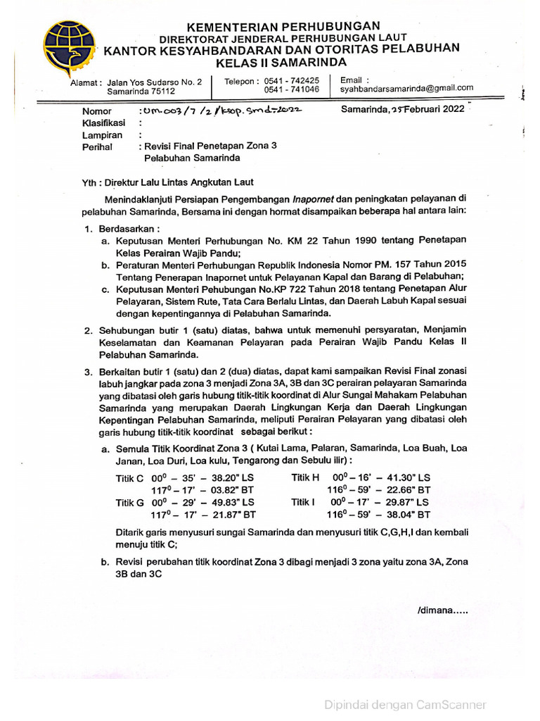 Revisi Final Penetapan Zona 3 Pelabuhan | PDF
