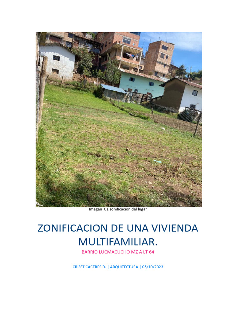 Avance Zonificacion de Una Vivienda Multifamiliar | PDF