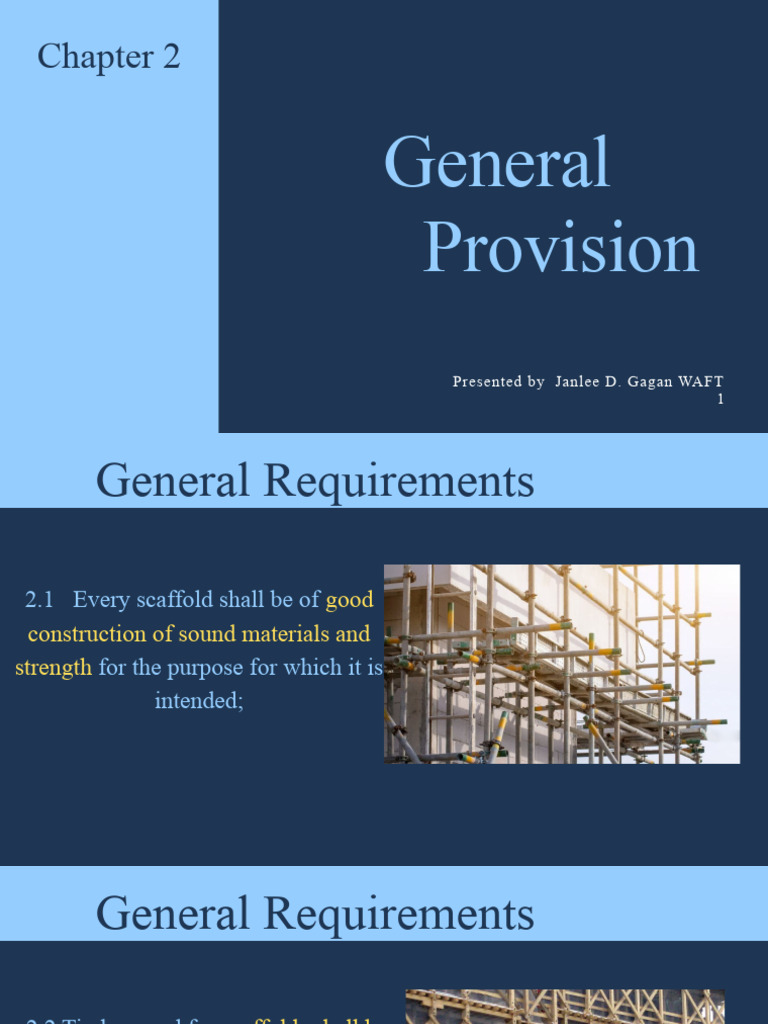 Chapter 2 General Provision Scaffolds | PDF | Scaffolding