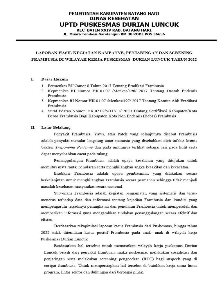 Laporan Hasil Kegiatan Farambusia Pdf