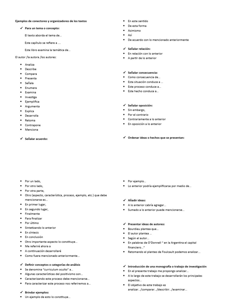 Conectores para La Escritura | PDF