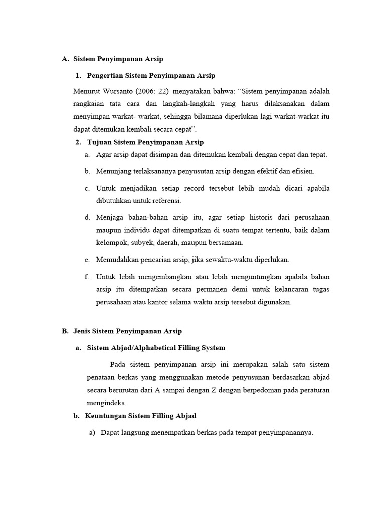 Sistem Penyimpanan Arsip | PDF