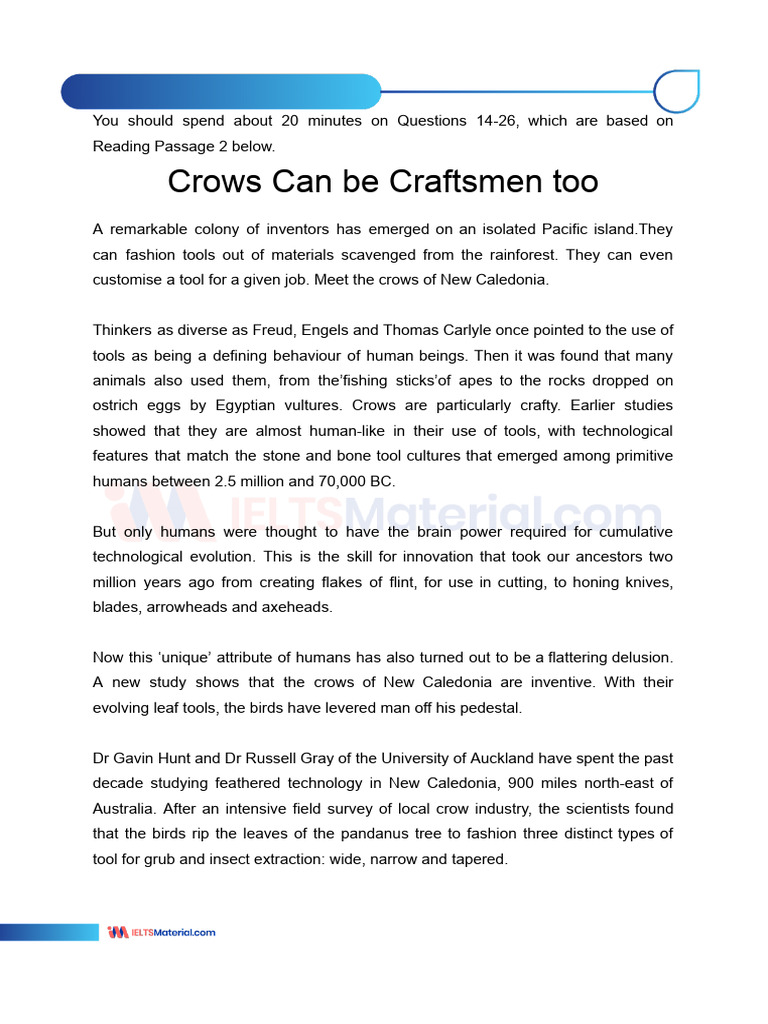 New Caledonian Crows as Toolmakers | PDF | Tools | Zoology