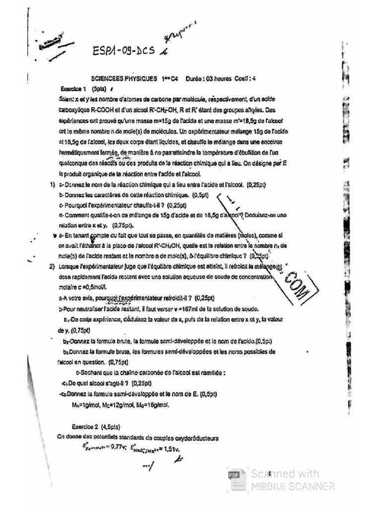 Science Physique 1ère C | PDF