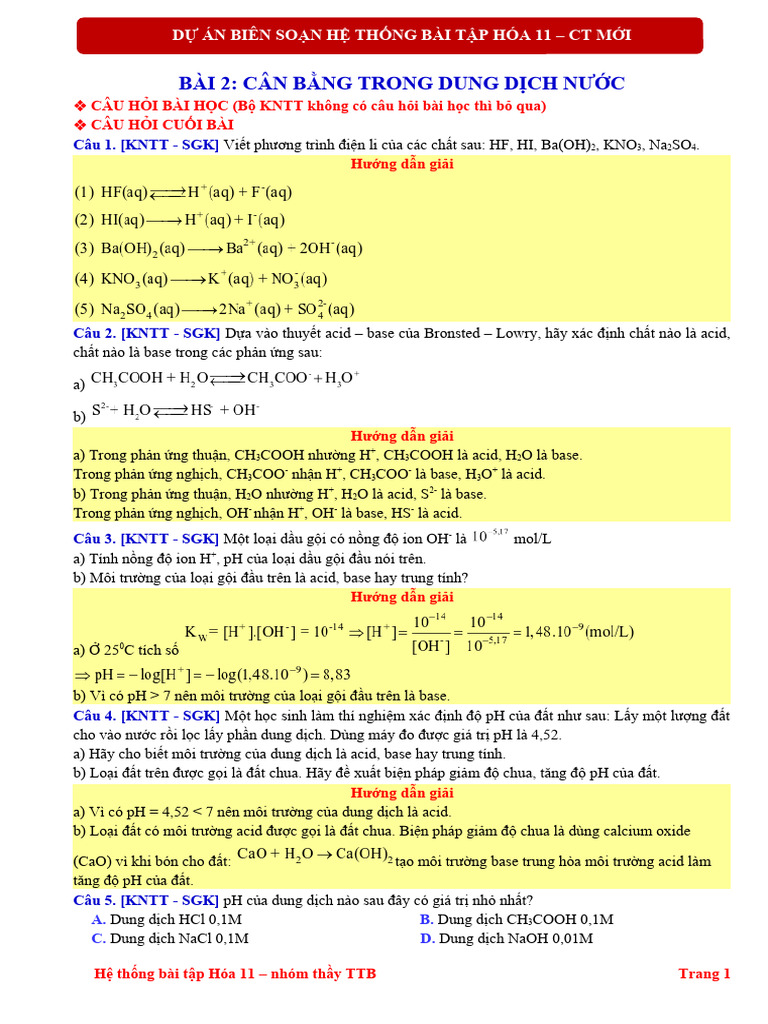 Bai 2 Can Bang Trong Dung Dich Nuoc Nguyen Quoc Tuan PDF