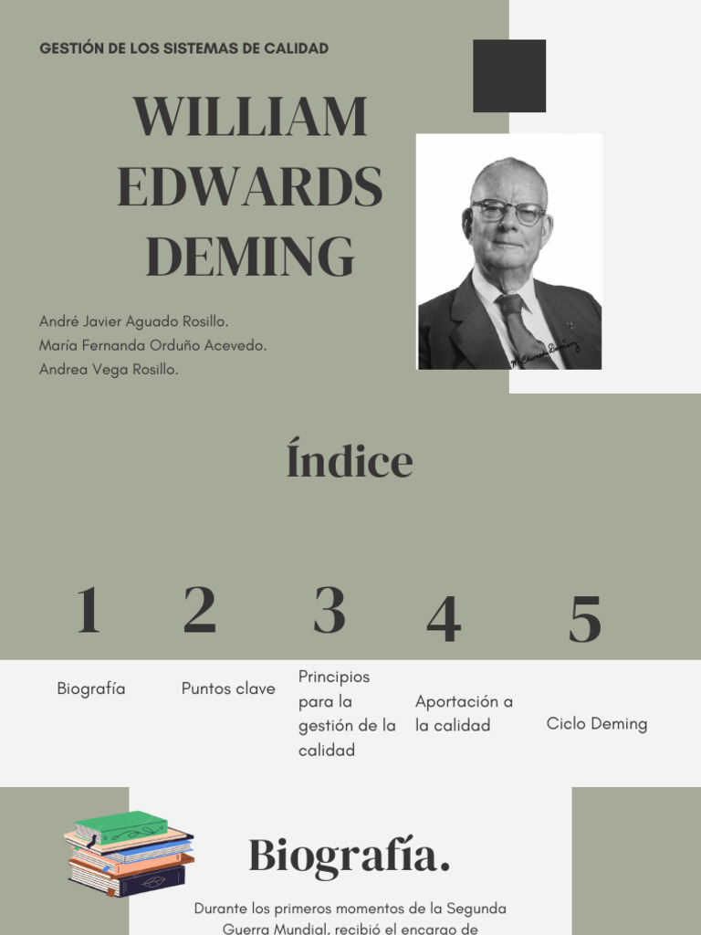 William Edwards Deming: Gestión de Los Sistemas de Calidad | PDF ...