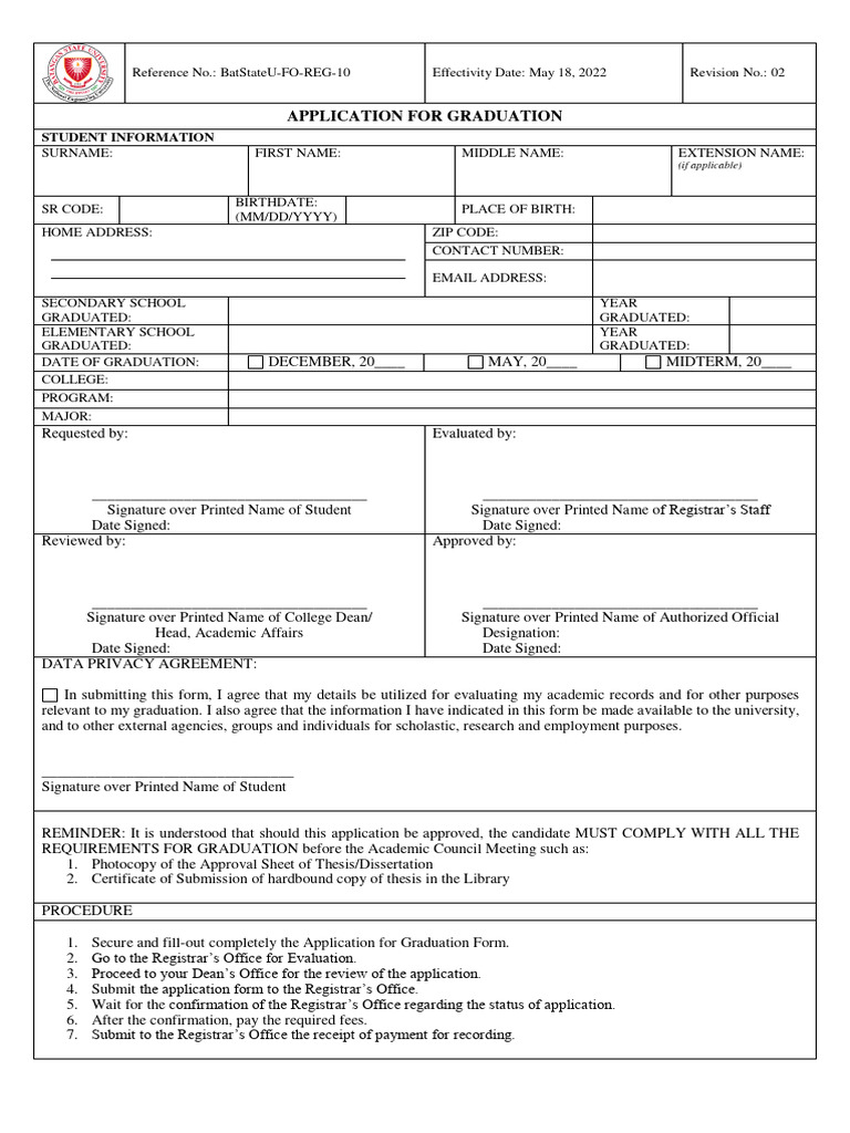 Graduation Application Guide | PDF | Career & Growth