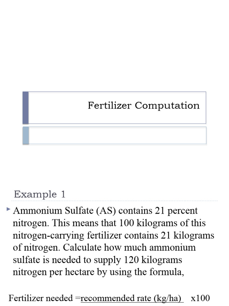 Fertilizer Computation | PDF