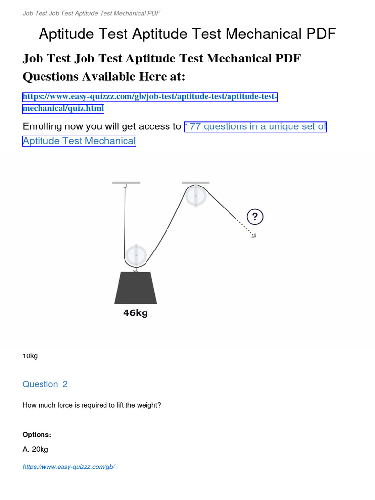 Aptitude Test Mechanical | PDF