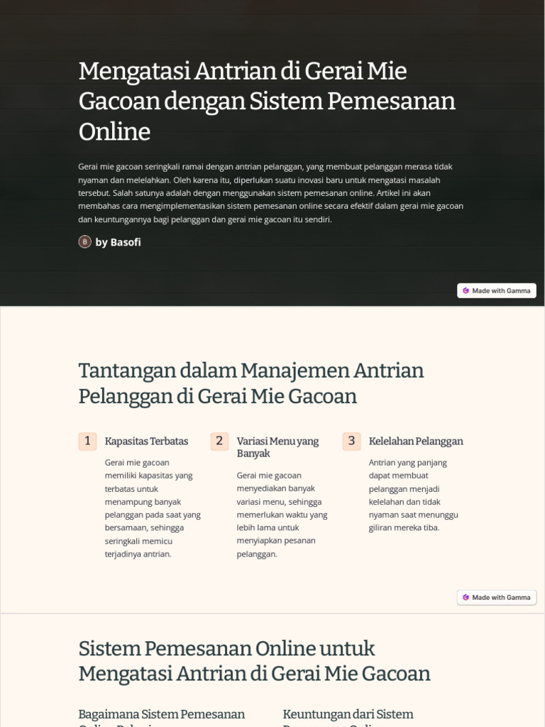 Mengatasi Antrian Di Gerai Mie Gacoan Dengan Sistem Pemesanan Online | PDF | Bisnis