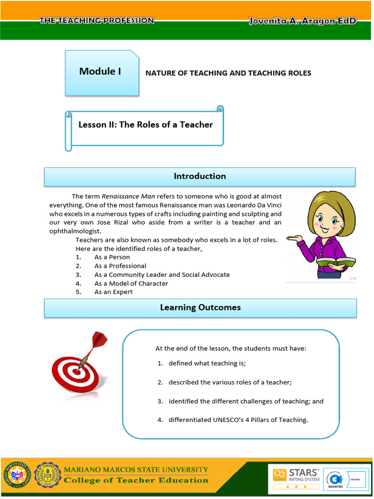 Roles of a Teacher Explained | PDF | Career & Growth