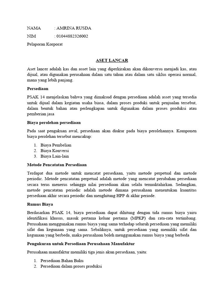 Pengelolaan Aset Lancar dan ATUD | PDF